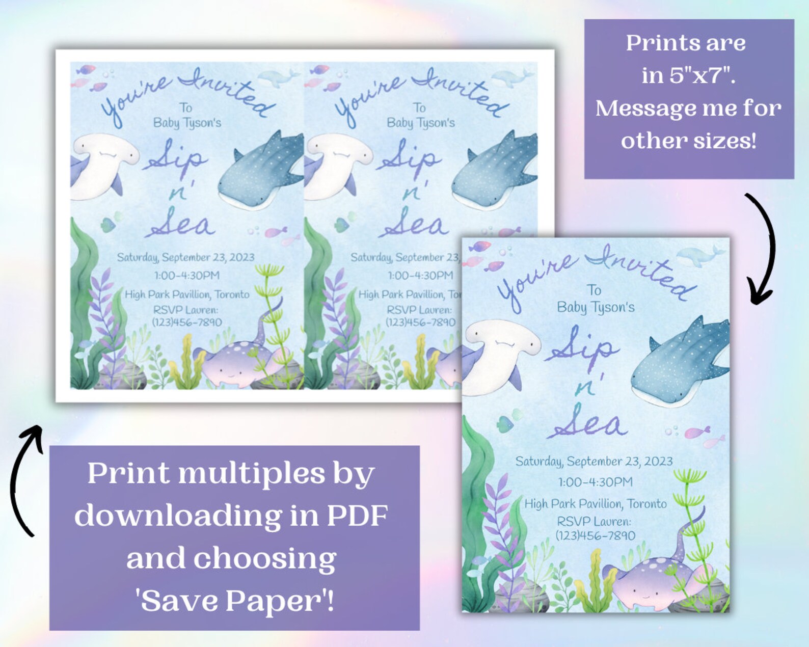 Editable Sip and See, Meet the Baby Invitation, Sip and Sea Party, Sip ...