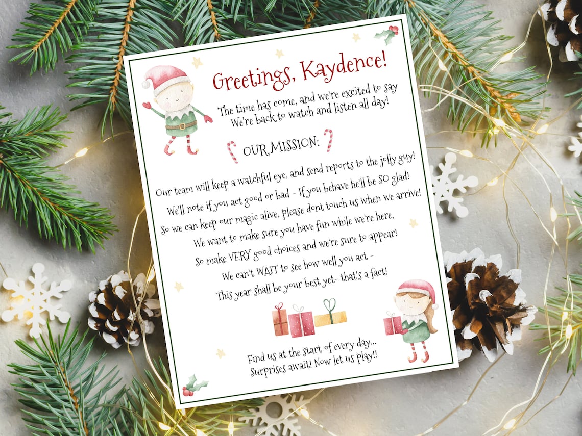 Editable Elf Letter, Christmas Letter, Printable Elf Letter to Kids - Etsy