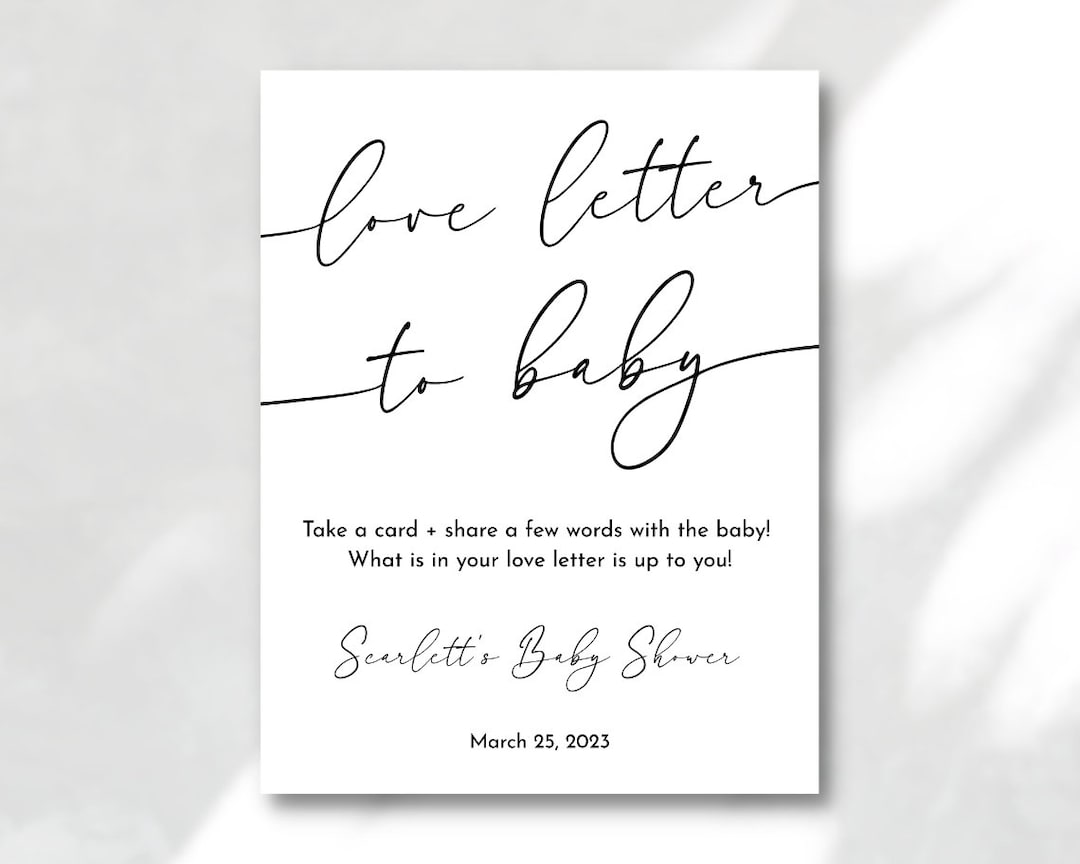 Baby Shower Games * Love Letter to Baby * Baby Boy * Baby Girl * Baby ...
