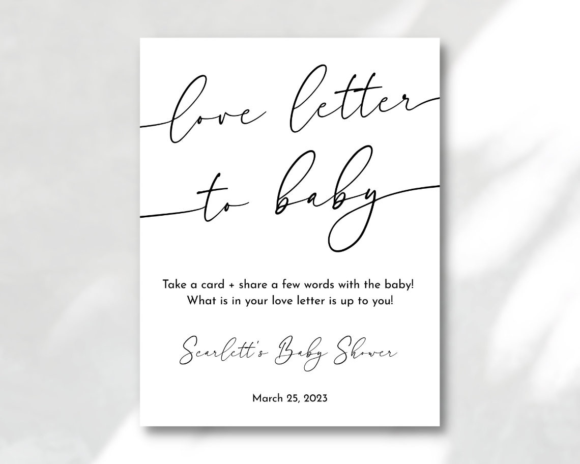 Baby Shower Games * Love Letter to Baby * Baby Boy * Baby Girl * Baby ...