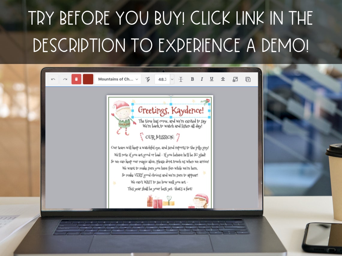 Editable Elf Letter, Christmas Letter, Printable Elf Letter to Kids - Etsy