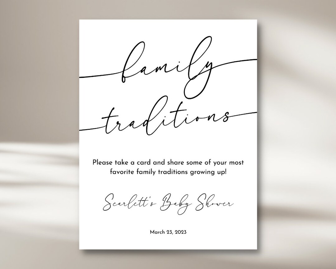 Baby Shower Game * Baby Sprinkle * Family Traditions Game * Editable ...