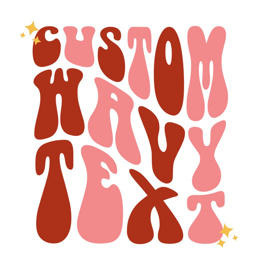 Custom Wavy Stacked Retro Text Font SVG PNG Digital - Etsy Portugal