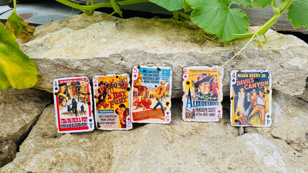 Western Hat Cards Hand Burned and Decorated Western Playing - Etsy