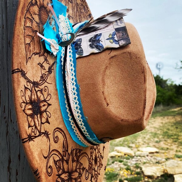 Custom Burned Cowgirl Hat - Etsy