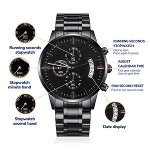 55th Birthday Gift for Him, Personalized Engraved Watch, Birthday Watch ...