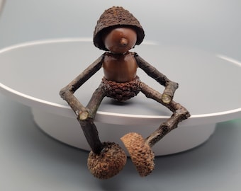 Oakie Acorn Elf Holding a Walking Stick While He's Looking Around at ...