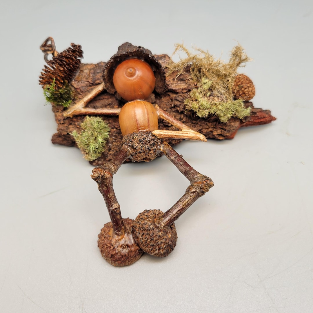 Oakie Acorn Elf Relaxing. Fantasy Art, Whimsical, Nature Decor, Cottage ...