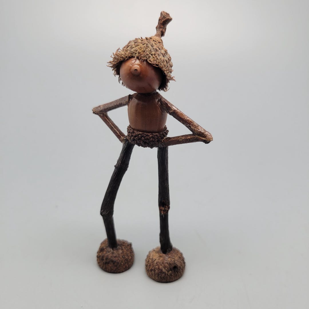 Oakie Acorn Elf, Looking up With His Hands on His Hips. A Fantasy Art ...