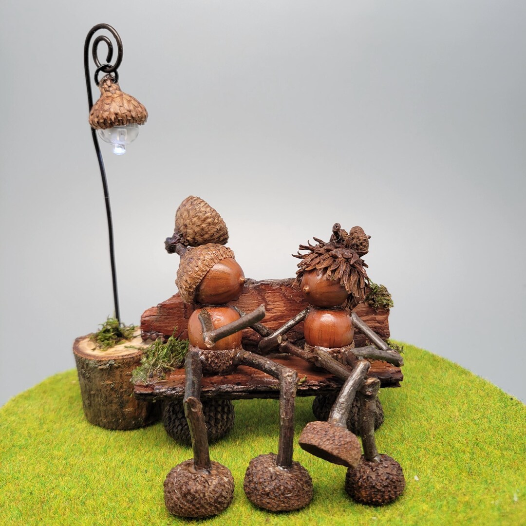 Oakie Acorn Elves. Fantasy Art, Acorn Figurine, Love, Natural Materials ...