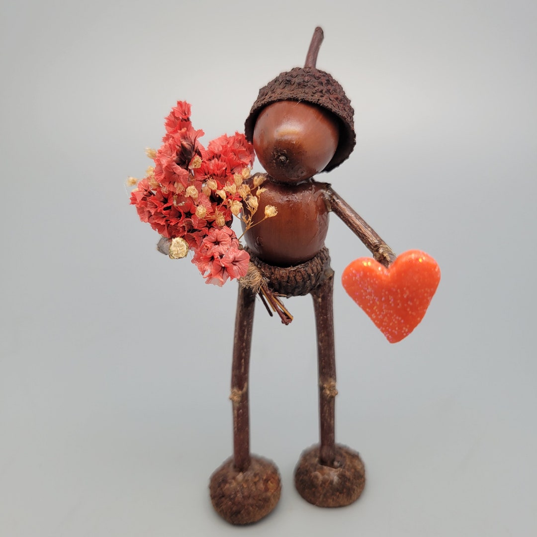 Oakie Acorn Elf Bringing Valentines Day Gifts for His Sweetie. - Etsy