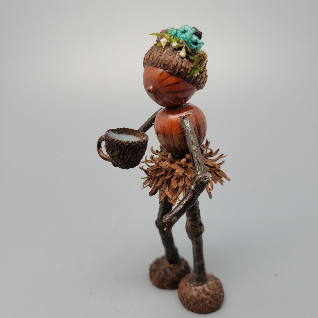 Oakie Acorn Elf, Fantasy Art Figurine. A Whimsical Gift for That ...
