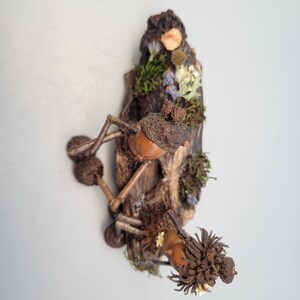 Oakie Acorn Elf Couple Sitting on a Log, Talking. A Figurine That Would ...