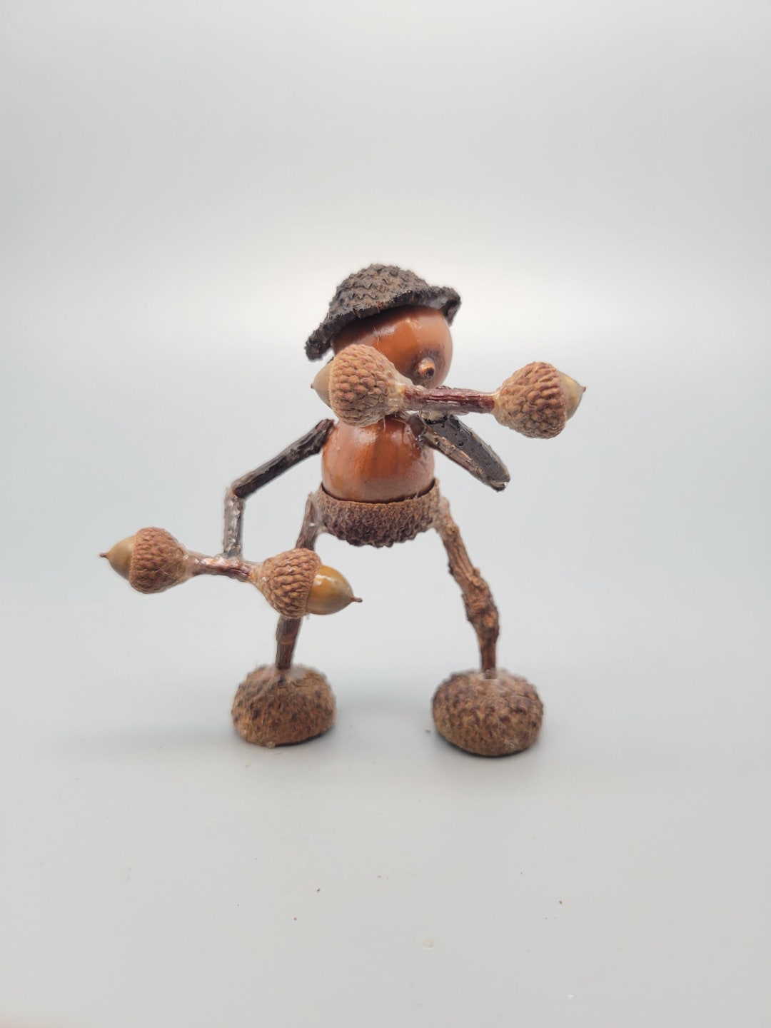 Oakie Acorn Elf Weightlifter, Using Dumbells to Do Curls. "say It With ...