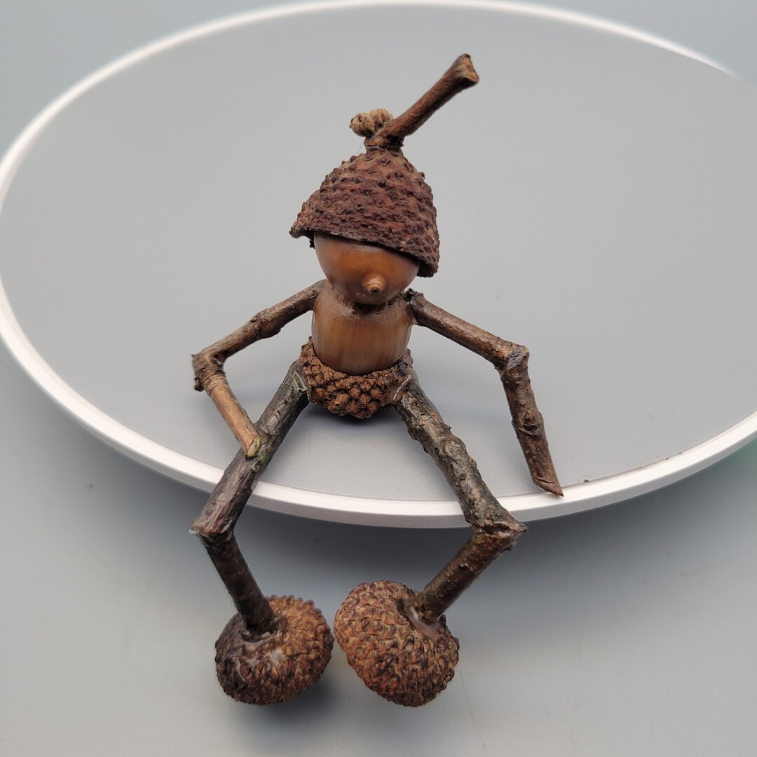 Oakie Acorn Elf Sitting. Fantasy Art Sculpture. - Etsy