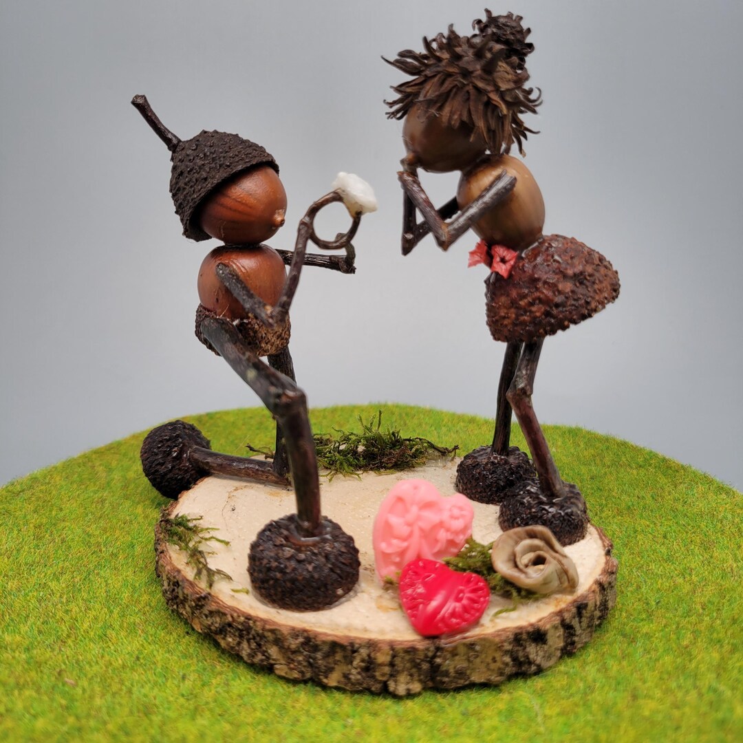 Oakie Acorn Elves, Fantasy Art Figurine. "look at the Size of That Rock ...