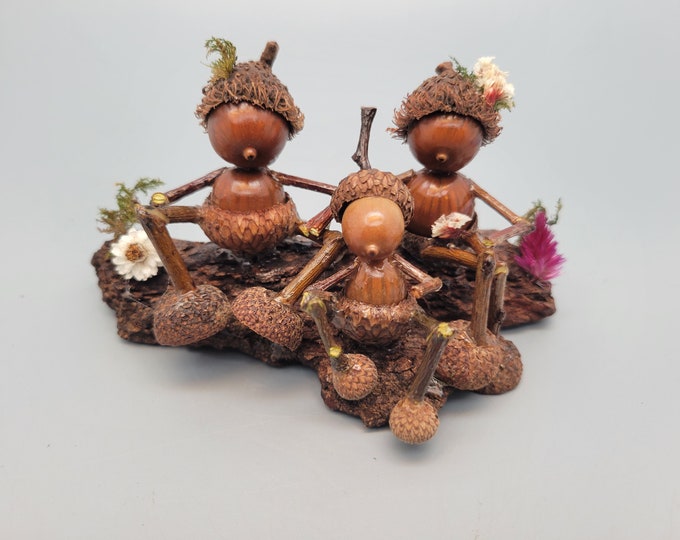 Acorn Elf Oakie Family, Enjoying Time Spent Together - Etsy Acorn Elf Oakie Family, Enjoying Time Spent Together - Etsy