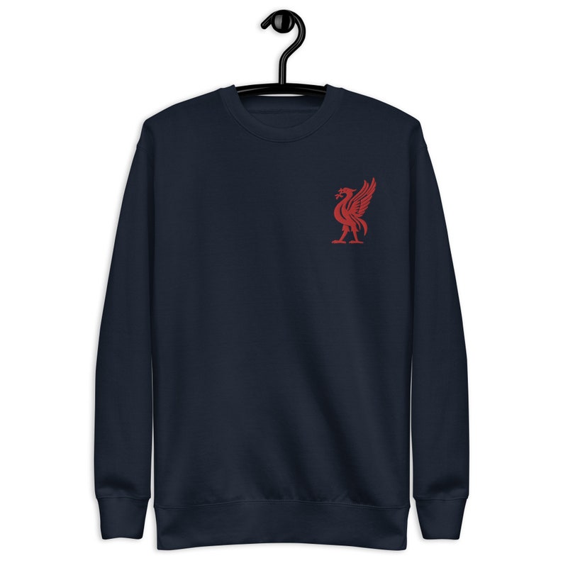 Retro Liverpool FC Liver Bird Embroidered Crewneck Sweater Great Soccer ...