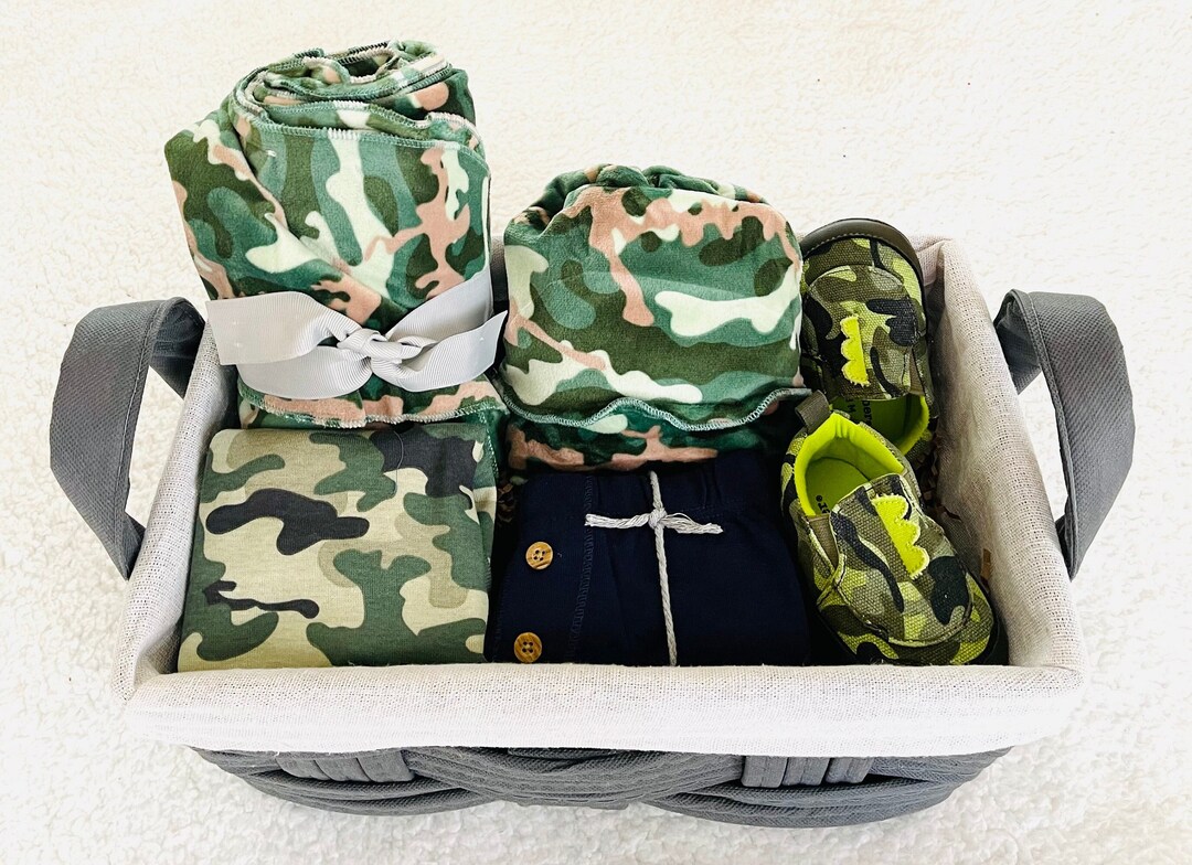 Camouflage Baby Boy Shower Custom Camo Gift Boy Baskets Ideas Unique ...