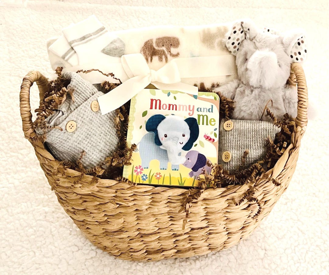 Elephant Baby Gift Box Set, Neutral Newborn Clothes, Blanket & Plush - Etsy