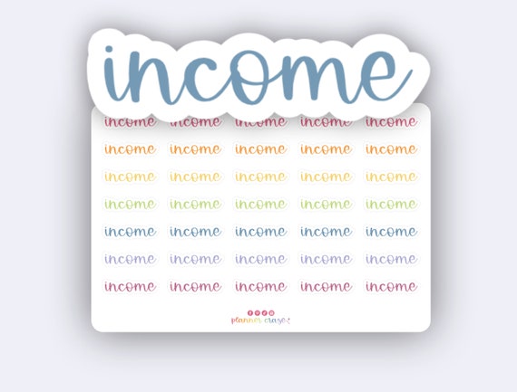 Income Script Planner Stickers Budget Income Tracker Erin - Etsy
