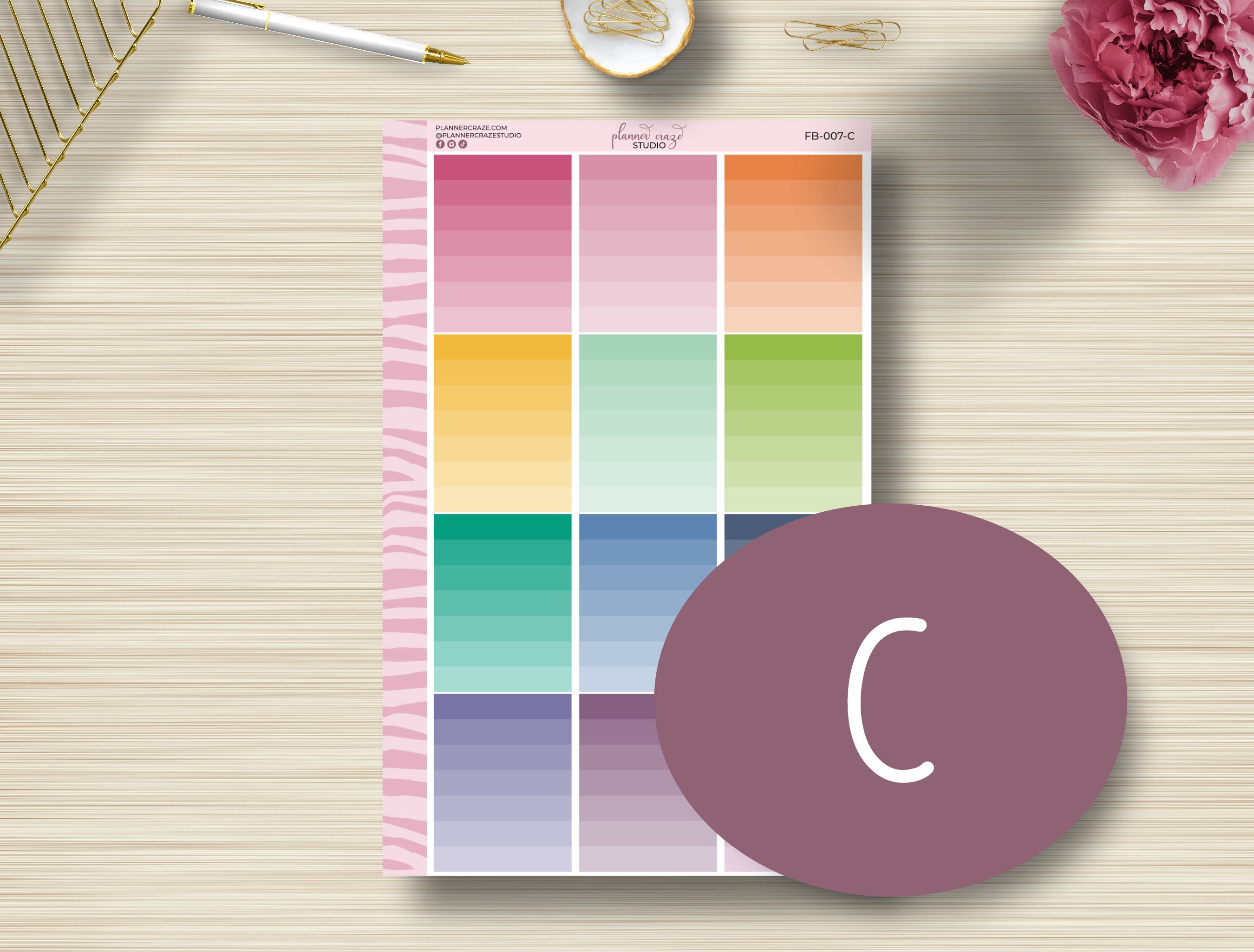 Ombre Planner Stickers, Full Box, Daily Checklist, Erin Condren Life ...