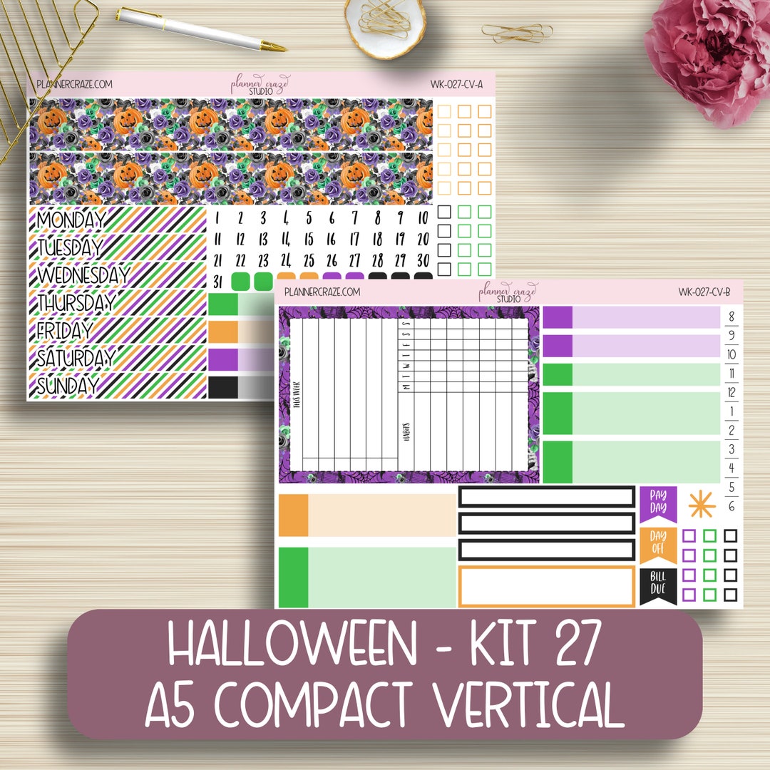 Compact Vertical, Weekly Planner Stickers, Planning, Labels, Erin ...