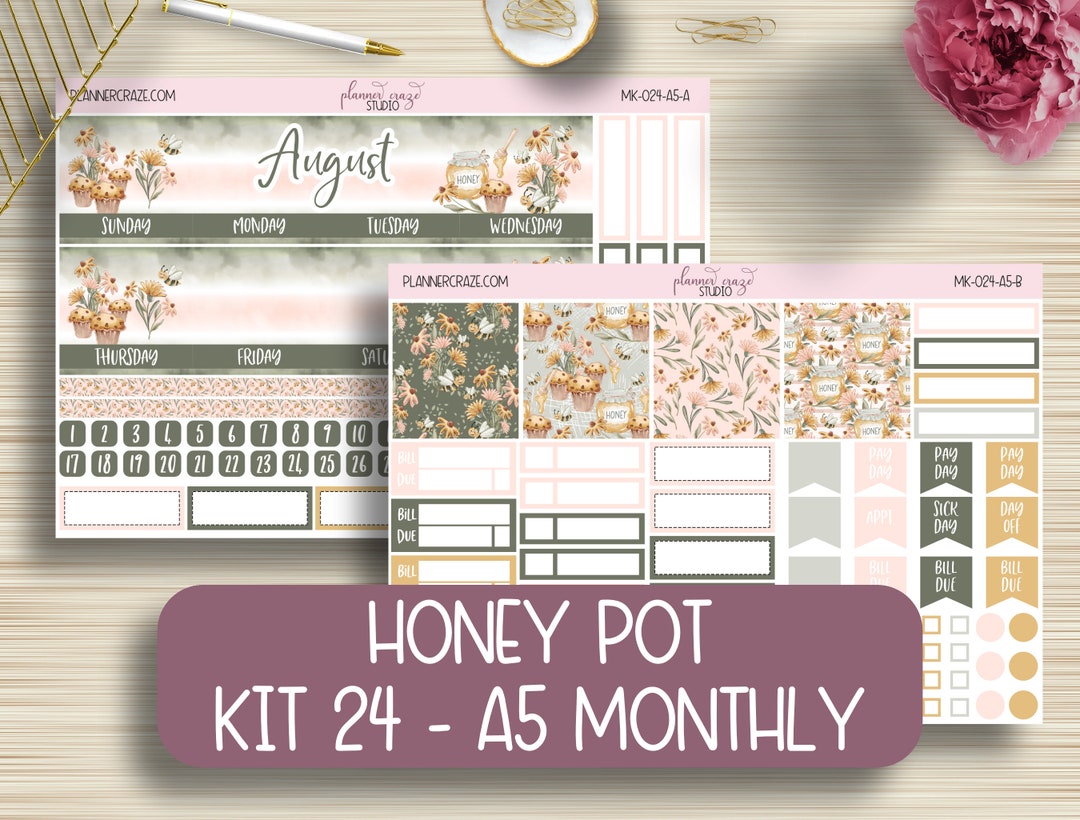 EC A5 Monthly Planner Stickers, Planning, Tracking, Bill Due, Reminder ...