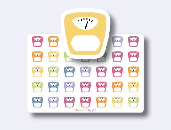 Weight Planner Stickers Icon Fillable Daily Tracker Erin | Etsy