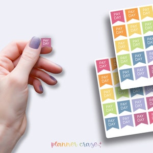 Pay Day Flag Planner Stickers, Payday, Money, Bills, Finance, Banner ...