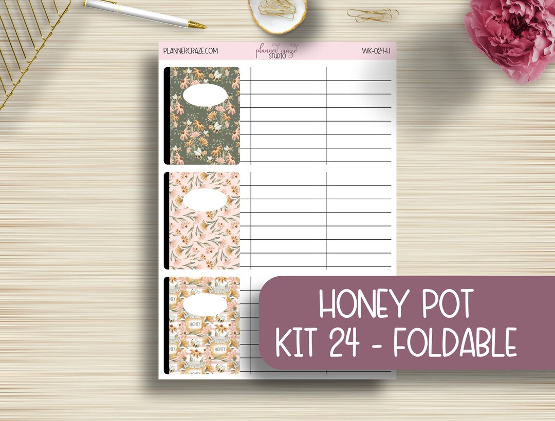 Foldable Planner Stickers, Tri-fold Sticker, Composition Notebook, Erin ...