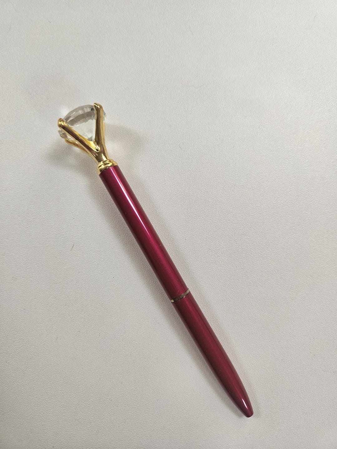 Diamond Top Pen, Planner Pen, Maroon, Metallic Gold, School, Ballpoint ...
