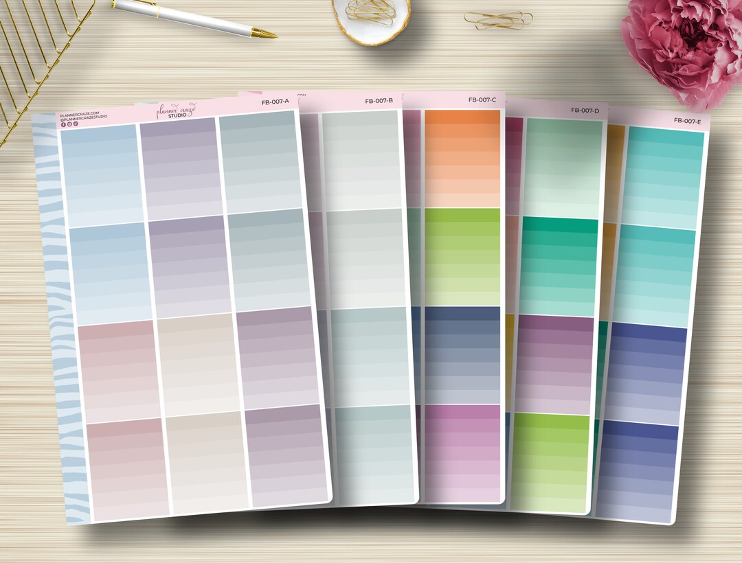 Ombre Planner Stickers, Full Box, Daily Checklist, Erin Condren Life ...