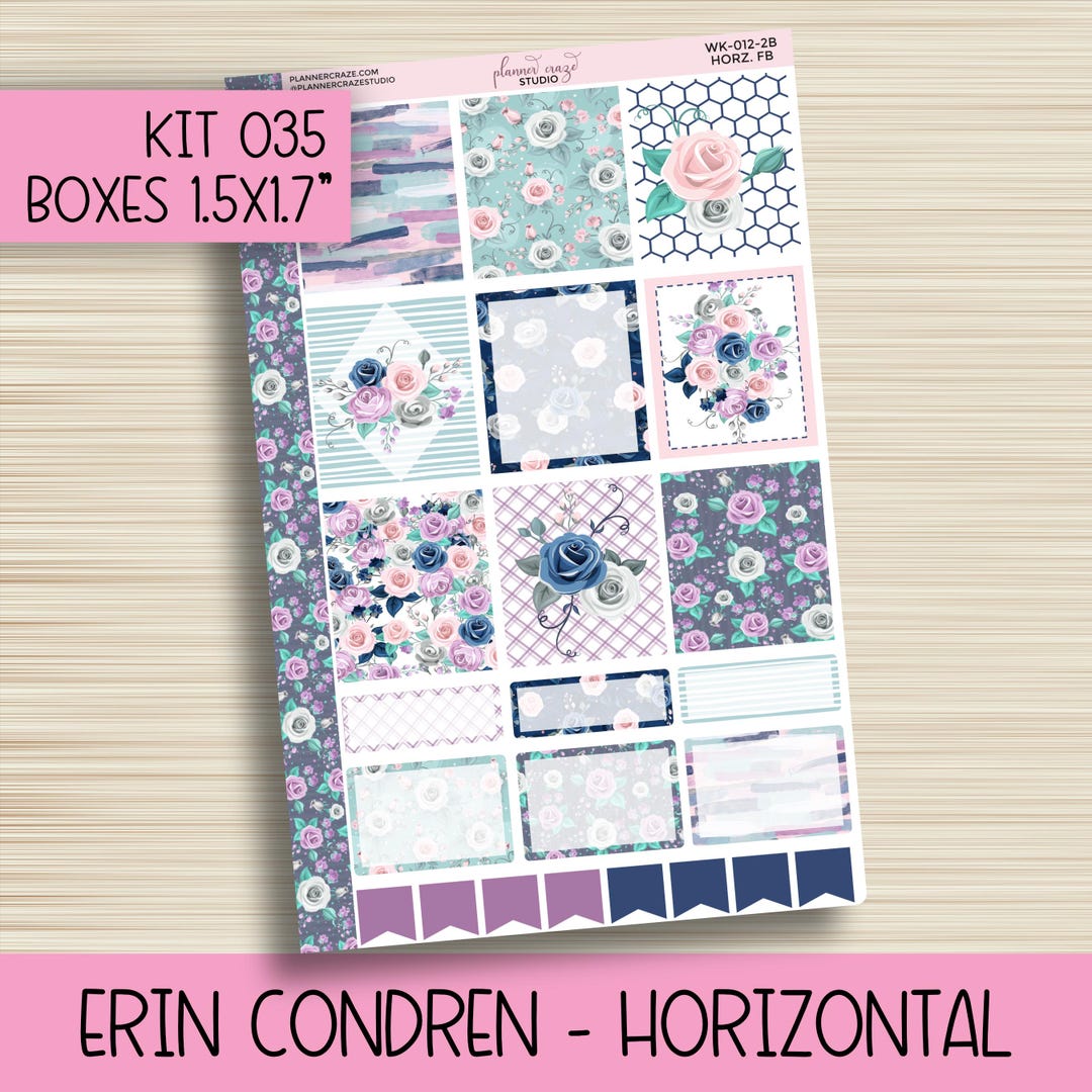 Horizontal Full Boxes, Weekly Planner Stickers, Planning, EC, Labels ...