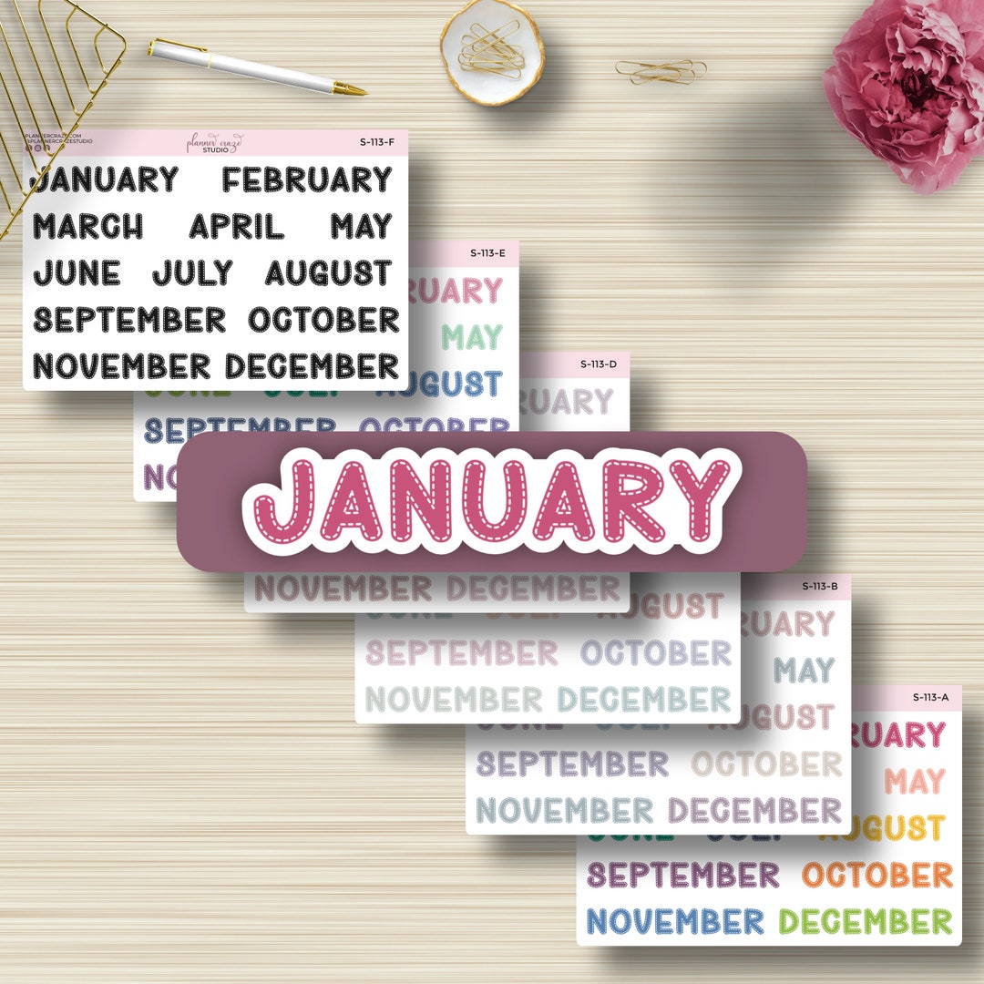 Month Scripts, Planner Stickers, Monthly, Planning Sticker, Functional ...