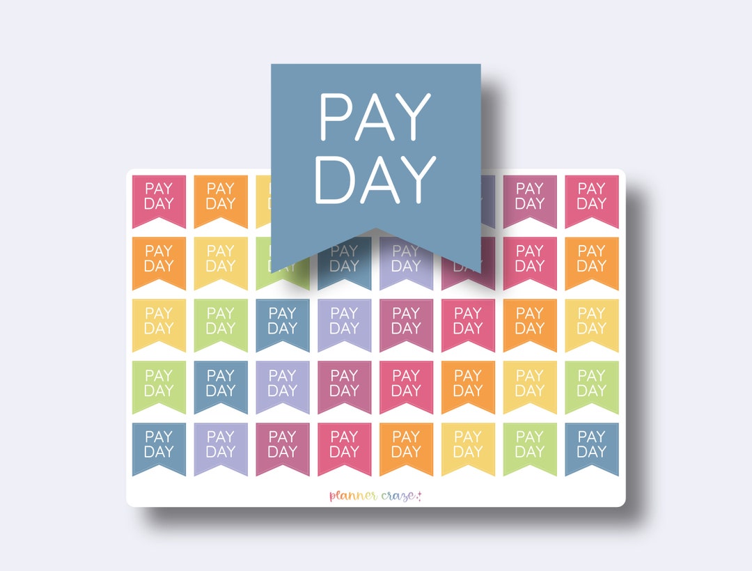 Pay Day Flag Planner Stickers, Payday, Money, Bills, Finance, Banner ...