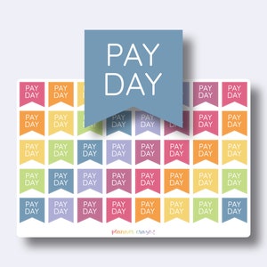 Pay Day Flag Planner Stickers, Payday, Money, Bills, Finance, Banner ...