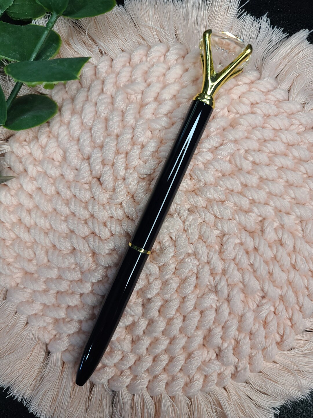 Diamond Top Pen, Planner Pen, Black, Metallic Gold, School, Ballpoint ...