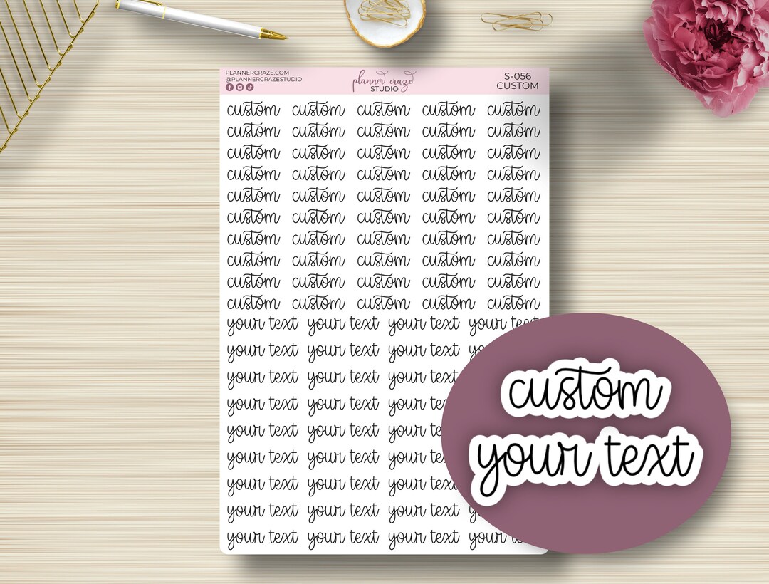 CUSTOM Script Stickers, Cursive, Planning Sticker, Erin Condren, EC ...