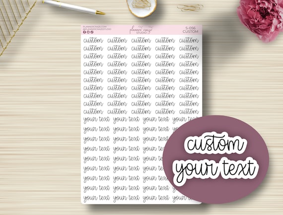 CUSTOM Script Stickers Cursive Planning Sticker Erin - Etsy
