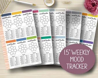 Mood Tracker 1.5 Wide Planner Stickers, Monthly Planning, Tracking, EC ...