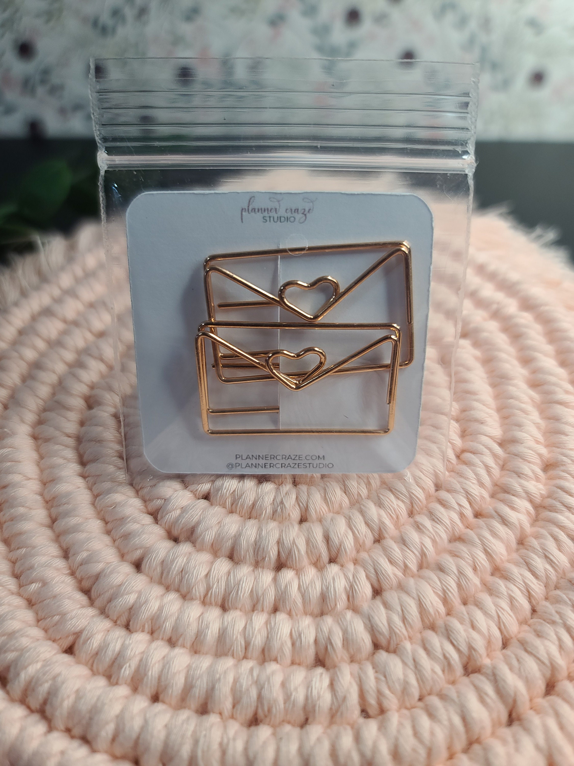 Set of 2 Rose Gold Paper Clips Planner Accessories Envelope - Etsy