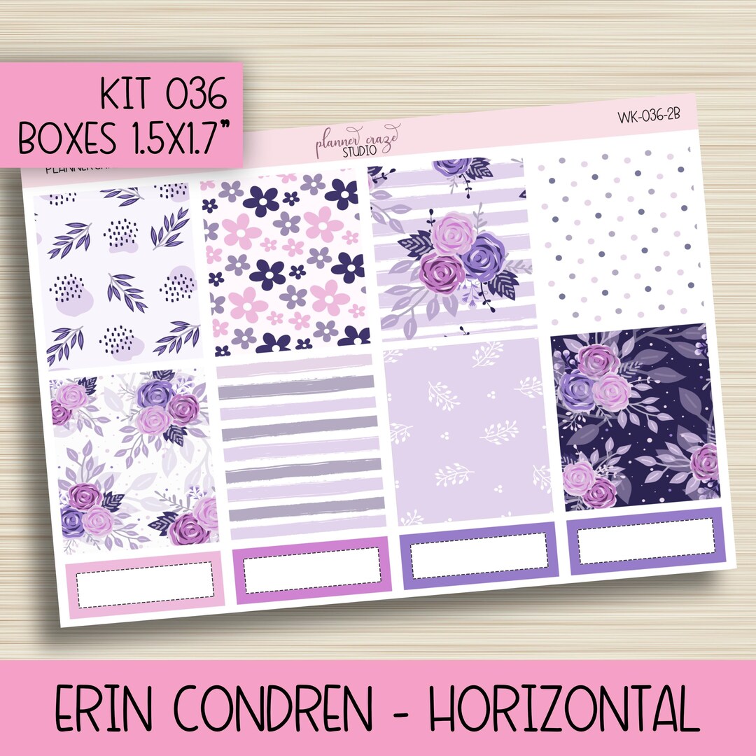 Horizontal Full Boxes, Weekly Planner Stickers, Planning, EC, Labels ...