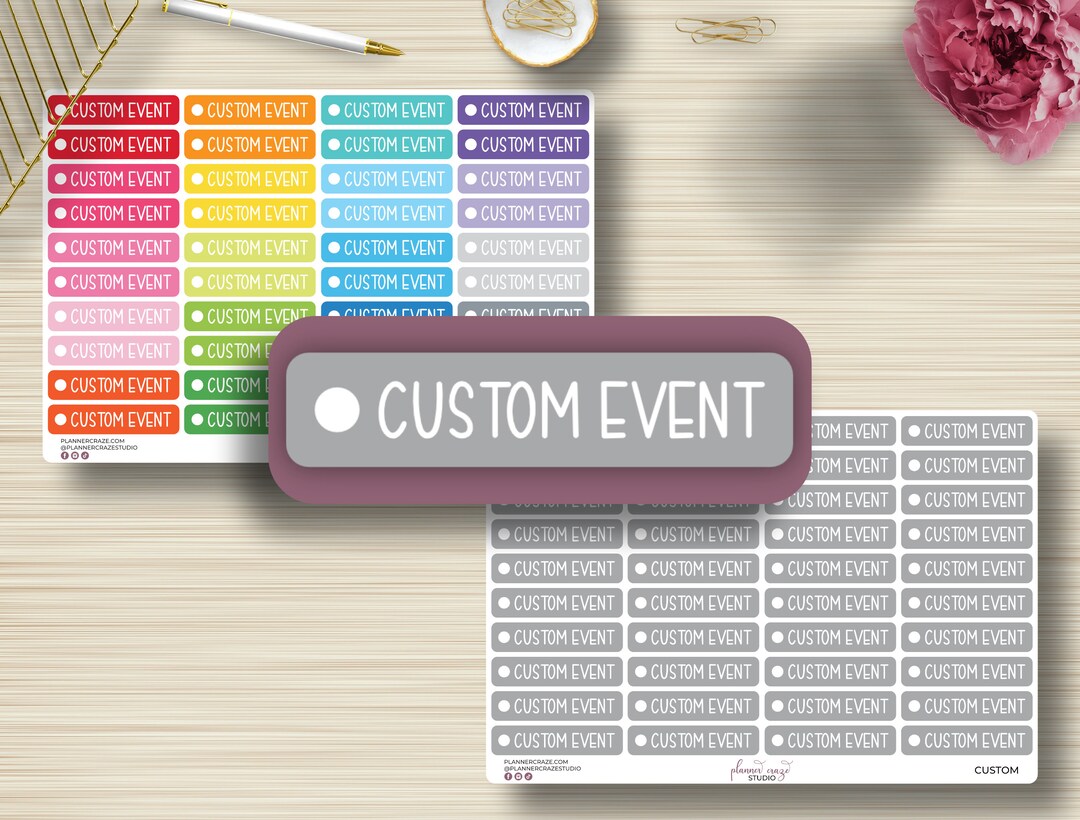 Custom Event, Individual Checklist Header, Events, Planner Stickers, EC ...