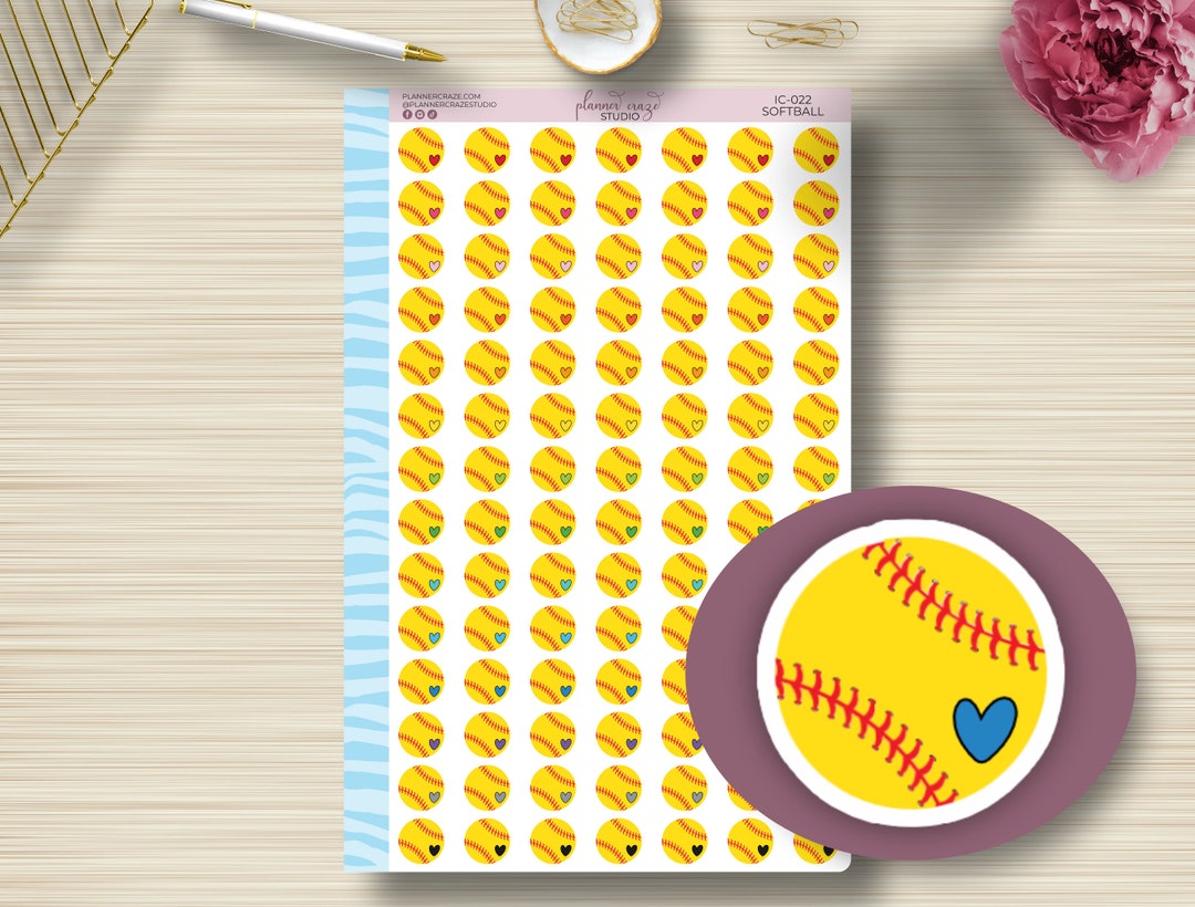 Softball Icon Stickers, Practice, Tournament, Game Day, Planning ...