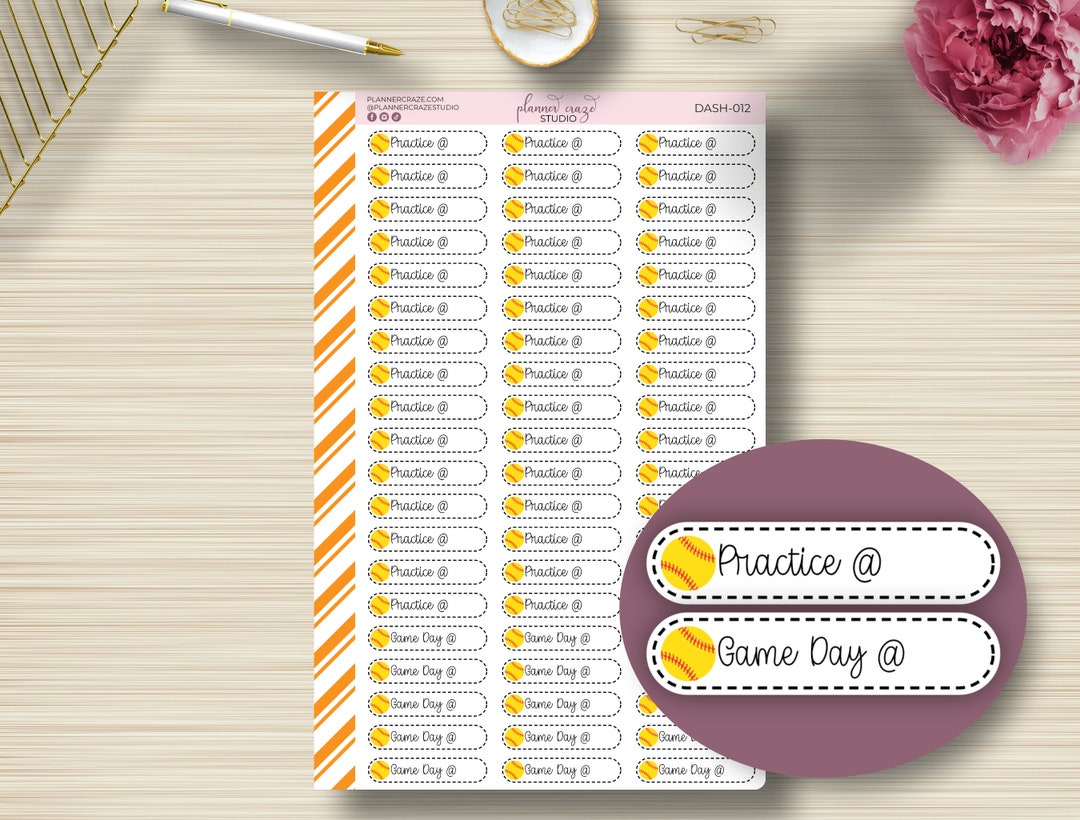 Softball Stickers, Practice, Game Day Scripts, Planning Sticker, Sports ...