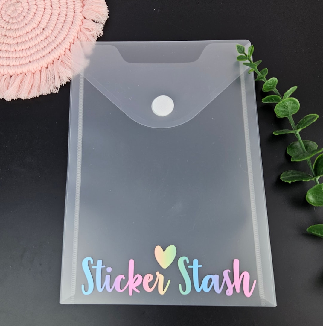 9x7" Vertical Sticker Storage, Clear Envelope, Velcro, Pocket Organizer ...