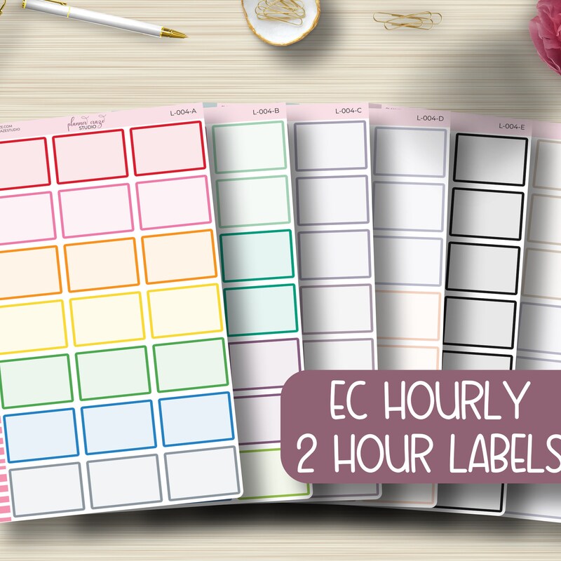 Plum Paper Hourly Stickers Weekly - Etsy