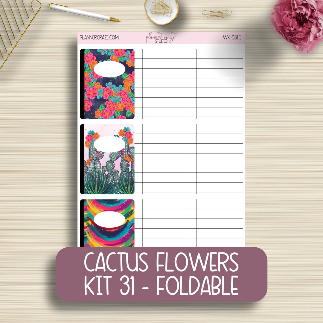 Foldable Planner Stickers, Tri-fold Sticker, Composition Notebook, Erin ...