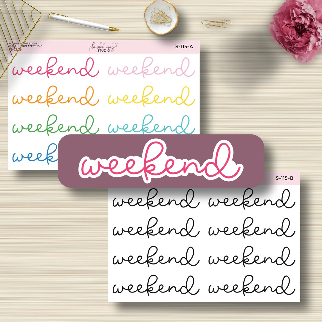 Weekend, Planner Stickers, Scripts, Event, Planning Sticker, Erin ...
